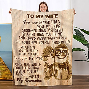 TURMTF Mothers Day Birthday Gifts for Wife, Wife Birthday Gift Ideas, Wedding Anniversary Mother Day Romantic Gifts for Her, Gifts for Wife from Husband, Wife Blanket 55"x70"