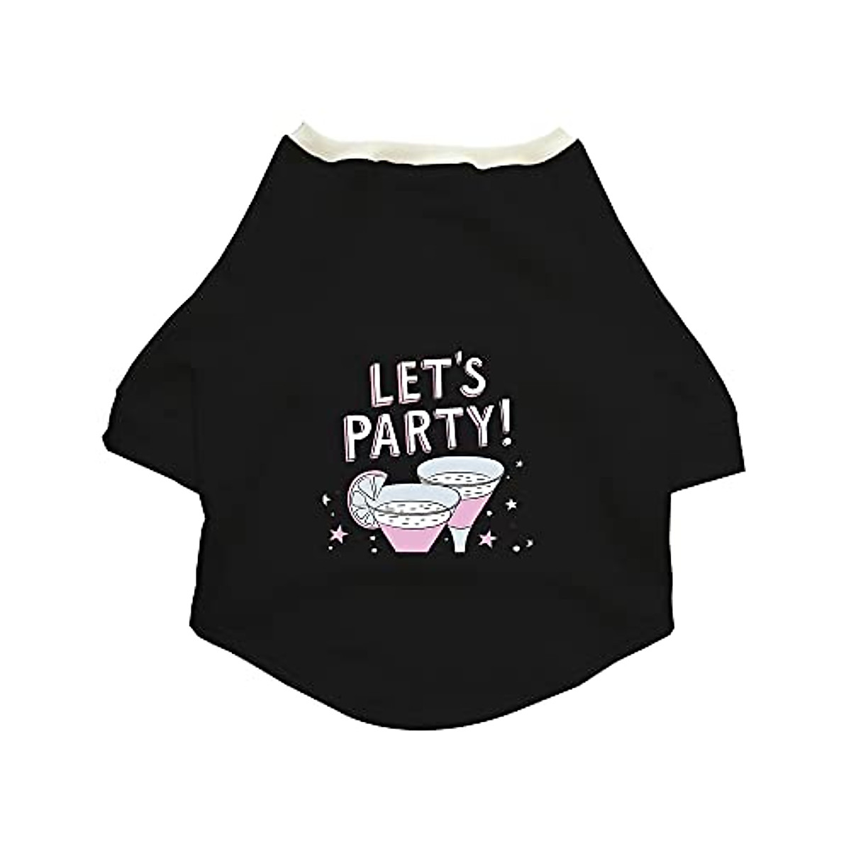 Ruse- Let's Party Printed Round Neck Full Sleeves Technical Dog Jacket/Coat for Dog Clothes Winter Apparel Gift for Dogs/Black/L