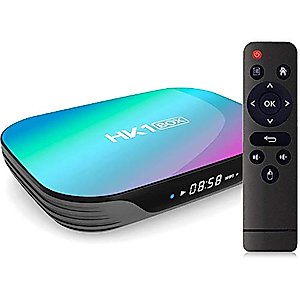 Sofobod HK1 Box Android 9.0 Smart TV Box with 4GB RAM 64GB ROM，Upgraded S905X3 Quad Core 64bit Cortex-A55 GPU G31 MP2, 2.4G/5G Dual WiFi BT4.0 H.265 Decoding LAN 1000, HD/4K/8K(HK1-4D)