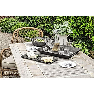TarHong Faux Real Blackened Wood Tray, 17.8" x 7.5", 17.8" x 7.5", Melamine