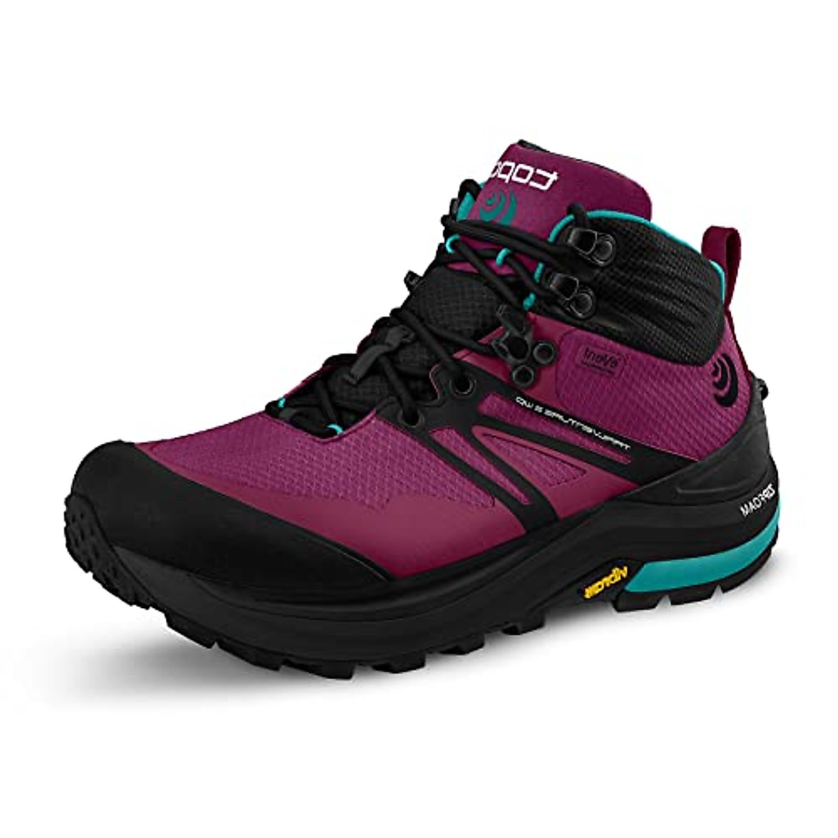 Topo Athletic Women's Trailventure 2 WP Comfortable 6MM Drop Trail Running Boots, Athletic Shoes for Trail Running, Raspberry/Black, Size 8