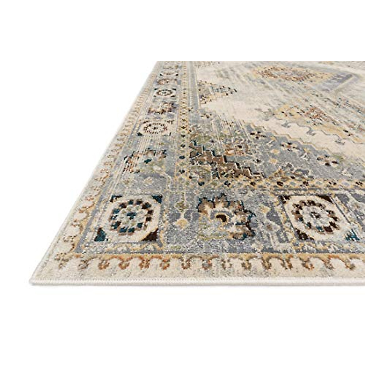 Loloi II Isadora Collection ISA-01 Oatmeal/Silver, Transitional 2'-0" x 3'-0" Accent Rug