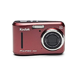 Kodak PIXPRO FZ43 Friendly Zoom (Red) with 16GB SD Card Bundle (2 Items)