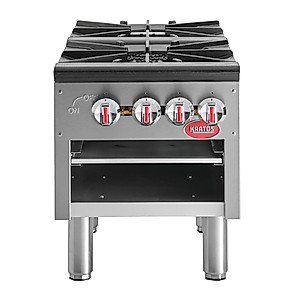 Kratos Commerial Double Stockpot Gas Range, 160,000 BTU Output, Field Convertible to Liquid Propane (29Y-074)