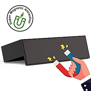 Mystozer 4-Pack Magnetic Spice Rack Organizer for Refrigerator, Plastic Fridge Shelf, Black