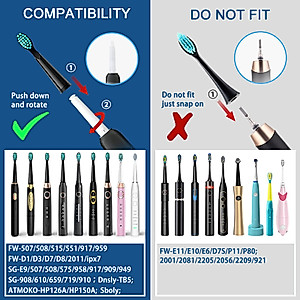 5 Pack Electric Toothbrush Replacement Heads Compatible with Fairywill,Toothbrush Heads Compatible with FW-507/508/551/515/917/959/2011,FW-D1/D3/D7/D8