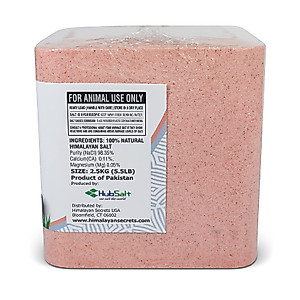 Himalayan Secrets® 5.5LB (2.5KG) Compressed Pink Himalayan Salt Lick | for Livestock and Wildlife Animals | 100% Pure & Natural Feed Salt Block | Natural Minerals and Trace Elements