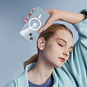 VEGO Clear Case Compatible with iPhone 13 Case & iPhone 14 Case, Magnetic Case with Built-in Magnets Compatible with MagSafe, Crystal Clear Slim Soft TPU Cover for iPhone 13 / iPhone 14 6.1" - Clear