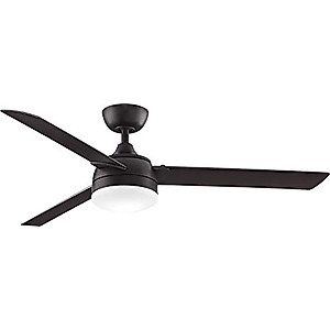 Fanimation Xeno Wet Indoor/Outdoor Ceiling Fan with Dark Walnut Blades and LED Light Kit 56 inch - Dark Bronze