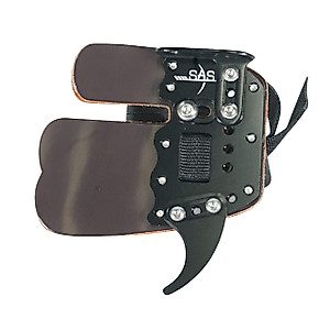 Southland Archery Supply SAS Elite Aluminum Suede and Leather Finger Tab (Black, Medium)