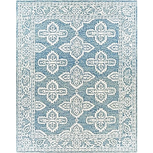 Hauteloom Passaic Wool Living Room, Bedroom Area Rug - Bohemian/Global - Blue, Beige - 8' x 10'
