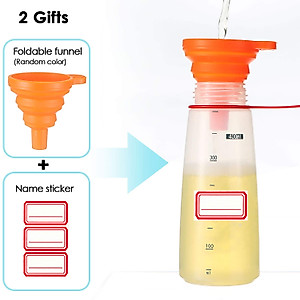 Ondiomn Condiment Squeeze Bottle Wide Mouth, 2 Pack 400ml Clear Squeeze Bottles for Condiments, Paint, Ketchup, Mustard, Oil, Sauces, Resin, Baking, Cake Decorating, Cleaning, BPA Free-Food Grade