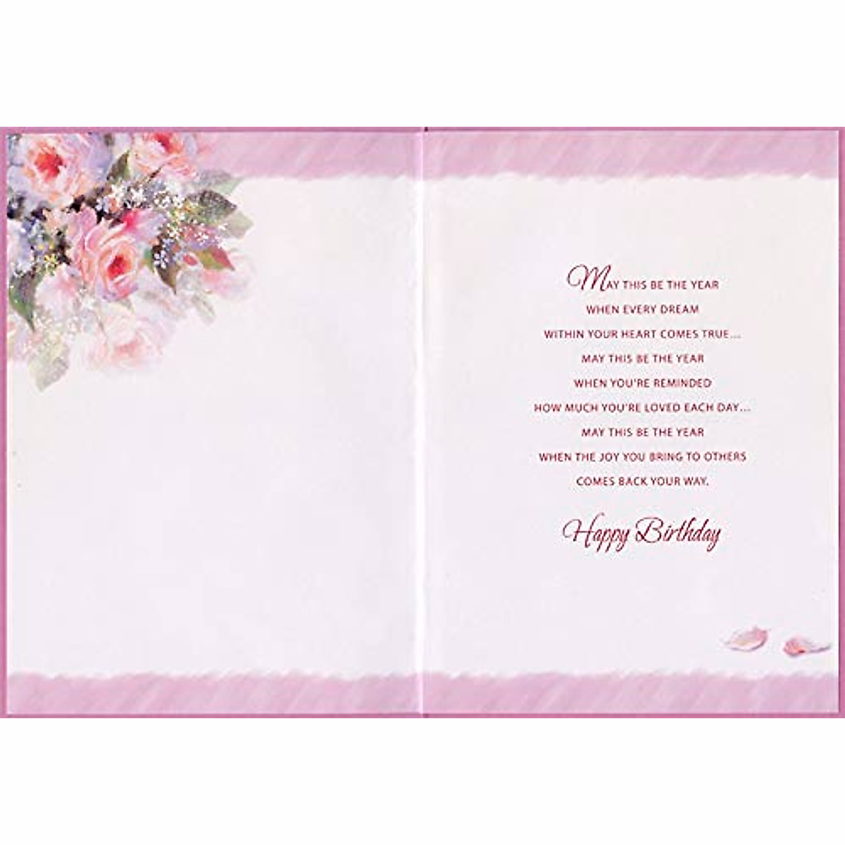 Designer Greetings Pink Flowers in Glass Vase: All Good Things Birthday Card for Daughter-in-Law