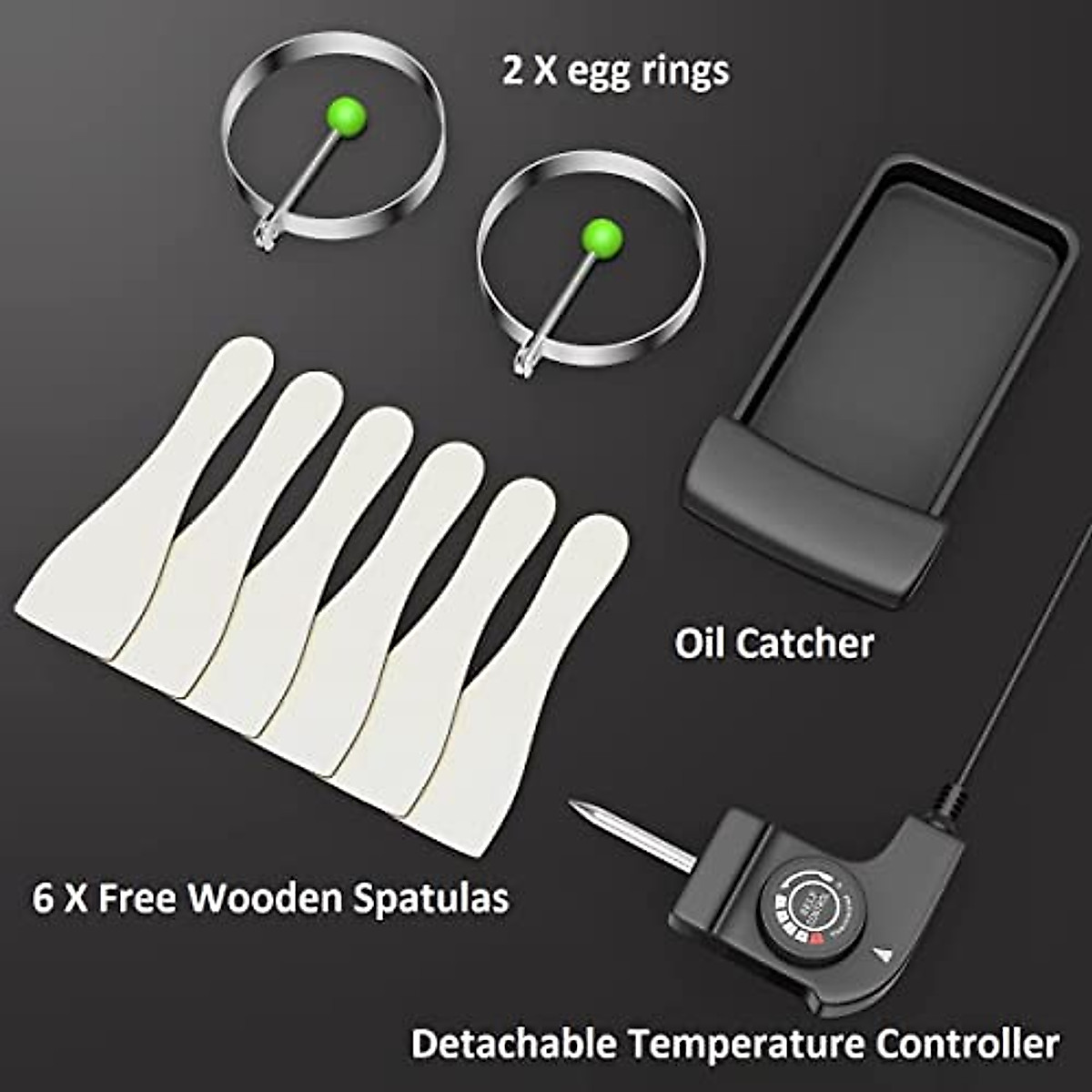 SIMOE 36 inch Electric Griddle Teppanyaki Grill, BBQ Smokeless Grills, 2000W Barbecue Griddles Table Top with Nonstick Surfaces and Adjustable 5 Temperature Setting, Indoor/Outdoor Grill