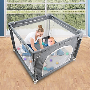 Baby Playpen,Samll Playpens for Baby, Playpen Baby Fence for Toddlers, Baby Play Area, Baby Play Yard Fence，Baby Gate Playpen (36"x36")