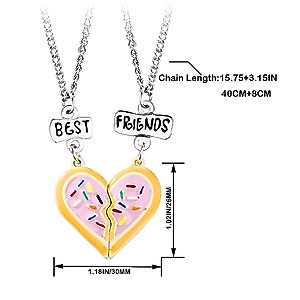 TTPAIAI 30 Best Friends Half Heart Pendant Necklace for Girls, Best Friend Jewelry,Friendship Gift Girls BFF Necklaces-Love (Silver Heart)