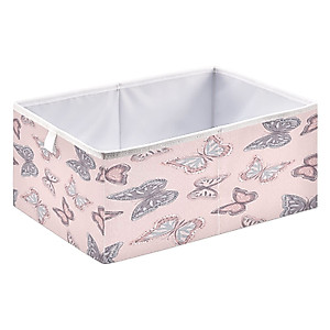 Cube Storage Bin Beautiful Butterflies Foldable Storage Basket Toy Storage Box for Home Organizing Shelf Closet Bins, 11 x 11 x 11-Inch