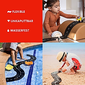 Waytoplay Ringroad, 12 Piece Circuit for Toy Cars - Flexible, Indestructible, and Waterproof - Modular Car Tracks - Made in The Netherlands