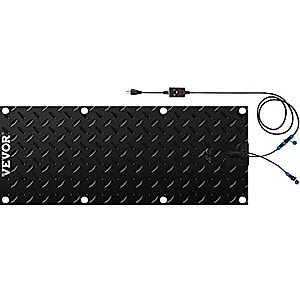 VEVOR 10in x 30in PVC Heated 6ft Power Cord Snow Melting Mat, Black