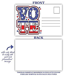 m&h invites 100 Vote Postcards - Patriotic Blank Postcards for Voting Campaign