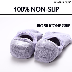 WHISPER DEER No Show Liner Socks Women - Size 4-7/7-10/10-13 Low Cut Invisible Cotton Sneaker Socks with Non Slip Grip (3/6/8 packs)