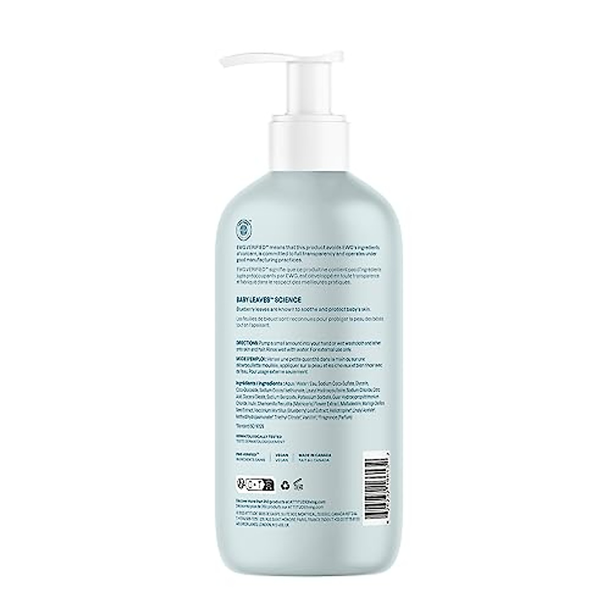 ATTITUDE 2-in-1 Shampoo and Body Wash for Baby, EWG Hypoallergenic Plant- and Mineral-Based Ingredients, Vegan and Cruelty-free, Almond Milk, 16 Fl Oz