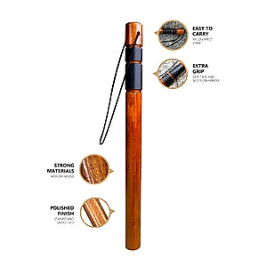 Dormencir 19'' Tire Pressure Check Tool, (Weighted) Wooden Tire Tapper, Dark Red