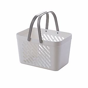 GMBYLBY Bath Basket With Handle Storage Organization Hollow Draining Container For Home Bathroom Shampoo Lotion Holder Bath Basket