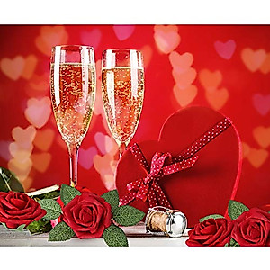 AmyHomie Artificial Flower Red Rose 25pcs Real Looking Fake Roses w/Stem for DIY Wedding Bouquets Centerpieces Arrangements Party Baby Shower Home Decorations