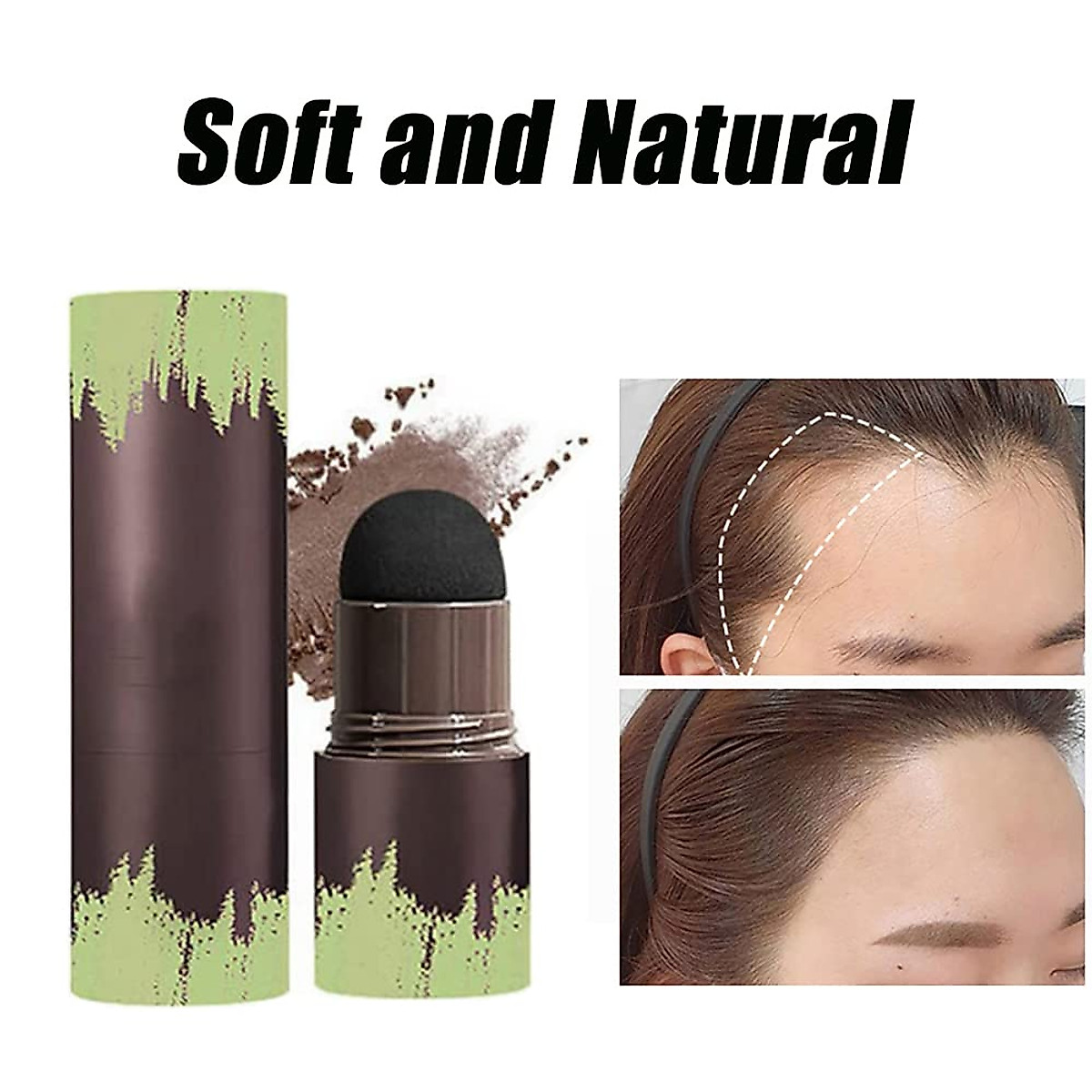 Hairline Powder Stick, Hair Shadow Filler Pen for Root Touch Up, Waterproof Cover Gray and Thin Hair (Dark Brown)