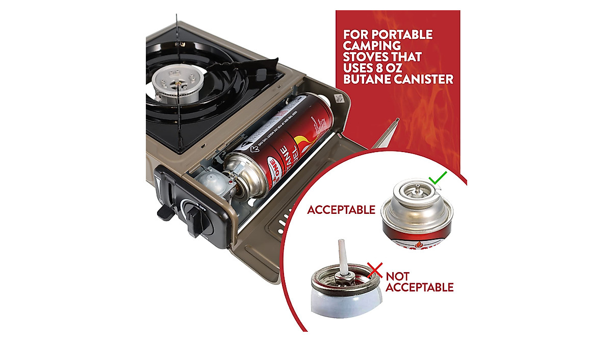 GasOne Camping Butane Fuel - 4 Pack for Stoves