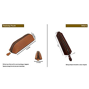The Antiq TheAntiq: Pencil Pouch, Zipper Pencil Case, Leather Pencil Case, Pencil Bag Pouch With Zipper Pen Holders Handmade MRD-ZPC-003 0