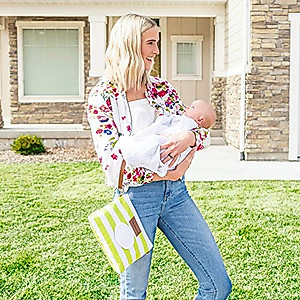 Bumco Diaper Clutch Bag and Mini Diaper Cream Spatula - Baby Travel Essential, Small Baby Bag with Wipes Dispenser, BPA-Free Butt Spatula Baby, Mini Diaper Cream Applicator with Case, Baby Essentials