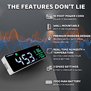 AirKnight 3-in-1 Decibel Meter Sound Level Reader + Humidity & Temperature. Classroom Noise Meter, Sound Meter, SPL Meter & DB Meter Wall Mounted. Sound Level Meter, Decibel Reader Noise Decibel Meter