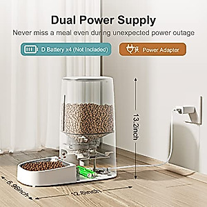 Automatic Cat Feeders - LIIEYPET Cat Food Dispenser for Dry Food, 4L Smart Pet Feeder with 2.4G App Control, Automatic Dog Feeder with Stainless Steel Bowl, 1-10 Meals Per Day
