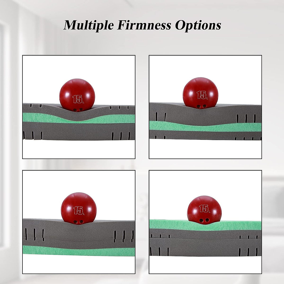 Homhougo 8-Inch Mattress Cal King, Dual Layers Memory Foam Mattress, Convoluted Foam Mattress for Adjustable Bed Frame,CertiPUR-US Certified, Medium-Firm