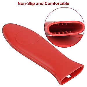 6 Pack Silicone Hot Handle Holder, Heat Protecting Silicone Assist Handle Set for Cast Iron Skillets, Pans, Frying Pans & Griddles, Hot Resistant Pot Holder Sleeves Cookware Handle Cover,Hot Mitt