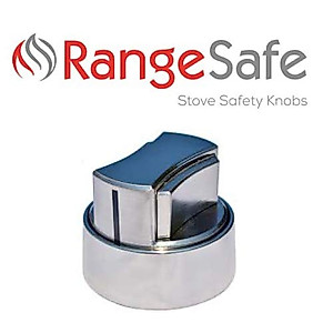 RangeSafe Stove Safety Knob™ (Brushed Stainless - As Seen in Good Housekeeping Magazine. Locking Stove knob Designed to Reduce Risk of Accidental Ignition. Price is for 1 KNOB