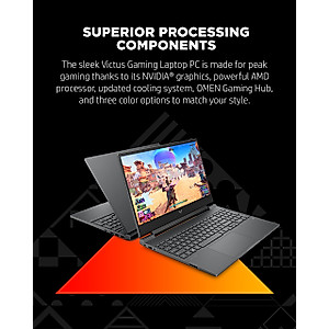 HP Victus 15 Gaming Laptop, NVIDIA GeForce RTX 3050 Ti, AMD Ryzen 5 5600H, 8 GB RAM, 512 GB SSD, Full HD IPS Display, Windows 11 Home, Backlit Keyboard, Enhanced Thermals (15-fb0020nr, 2022)