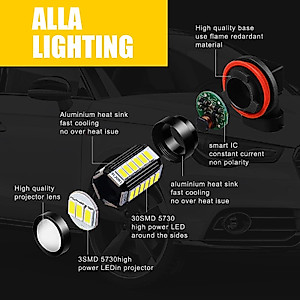 zvsay 1 PC Car LED Fog Lights, 6000K High-light Front Fog Lights, 5730-33SMD LED Light Bulb Conversion Kit, Universal for Most Cars (White #9005)