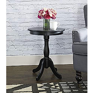 Powell Furniture Round Table, Black, 18"L x 18"W x 22"H