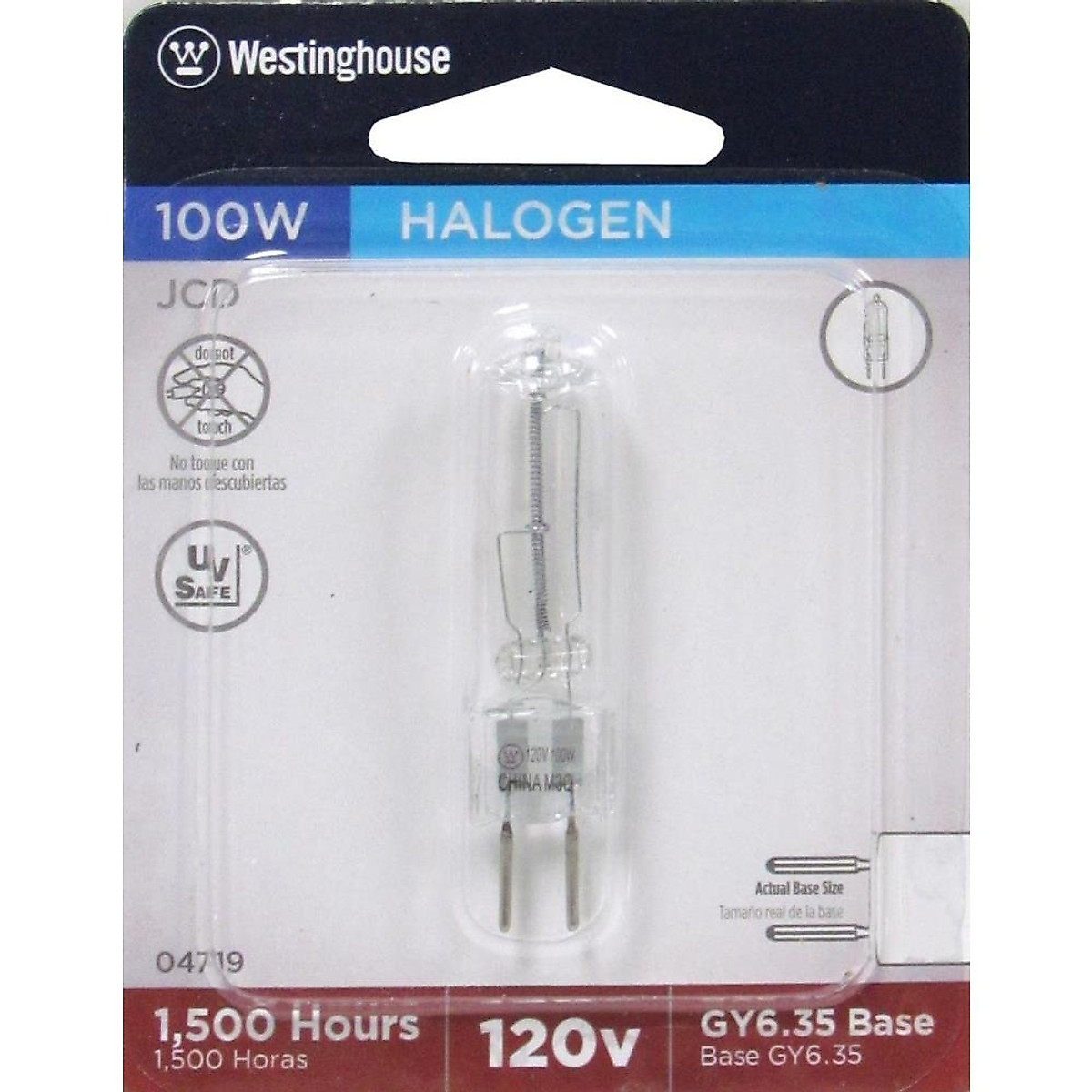 Westinghouse, 1 Count (Pack of 1) 04719, Clear Lighting 100-watt Bi-Pin Halogen Bulb, Color