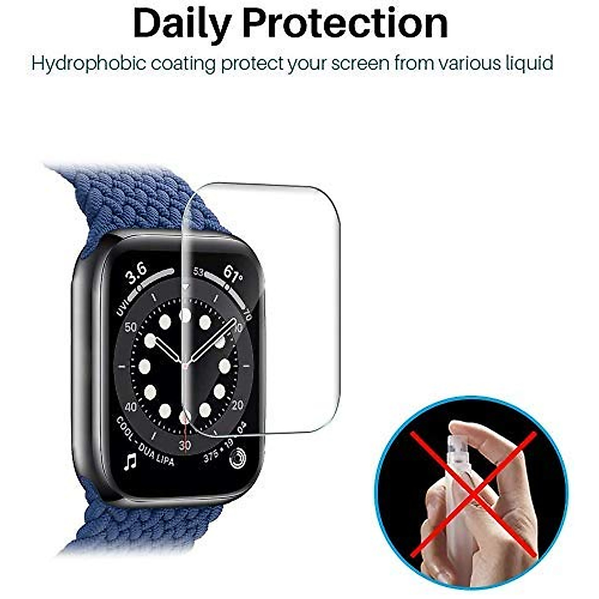 LϟK 6 Pack Apple Watch Series 8/7 41mm Screen Protector & Apple Watch 40mm Series 6/5 Screen [Upgrade Soft Film] Self-Healing Flexible TPU Film Ultra-thin Screen Protector for Apple Watch 41mm, 40mm