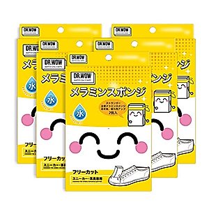 Dr.WOW (5Ct, 2-Pack Magic Cleaning Sponge 2X Compression, 2X Durable Extra Long Melamine Sponge Compression Type 4.33 * 3.15 * 0.79in
