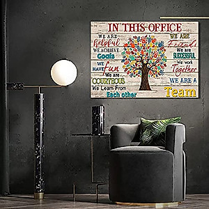 Inspirational Wall Art For Office Motivational Poster Wall Decor Signs Quotes In This Office We Are A Team Canvas Poster for Office Decor for Women Inspirational Wall Decor 24x16 Inch UNFRAMED