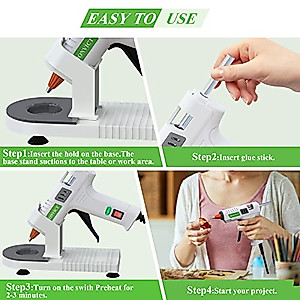 Hot Glue Gun, MONVICT 40W Mini Glue Gun Kit with Fine Tip & 30 Glue Sticks, Hot Glue Guns with Suction Cups Stand & Anti Stick Silicone Mat, On/Off Switch Design for DIY, Crafts, Home School Project