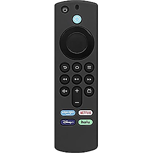 SaharaCase Amazon Fire TV Stick 4K (3rd Generation) Remote Silicone Case for Apple AirTag Lightweight Anti Slip Shockproof Silicone Cover (Black)