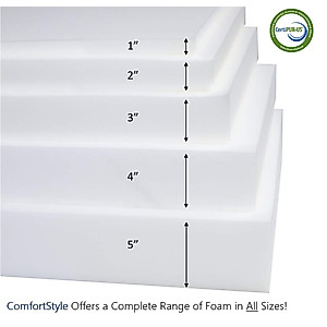 ComfortStyle Replacement Seat Cushion Upholstery Foam Pad for Sofa or Chair, 4" x 24" x 82" CertiPUR-US Certified, Extra Long