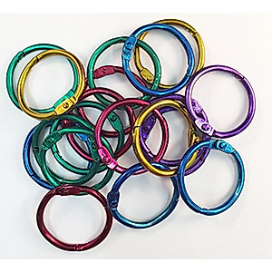 Charles Leonard Loose Leaf Rings, 1" Diameter, Metallic Assorted Colors, (85000), 50 per pack