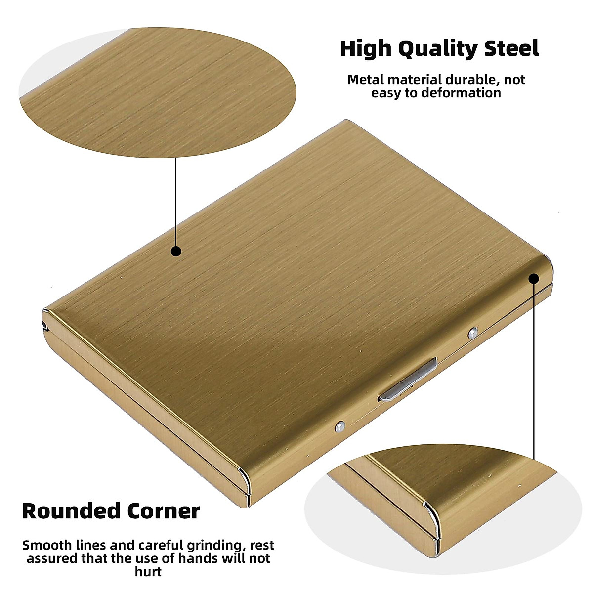 Alinbehbs Credit Card Holder RFID Card Holder Metal Wallet Stainless Steel Credit Card Wallet Business Card Holder for Woman Men (Gold)